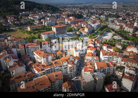 Aerial panoramic view of Florina city in northern Greece Stock Photo ...