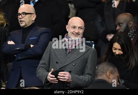 Pascal Obispo, Franck Leboeuf and his girlfriend during the UEFA ...