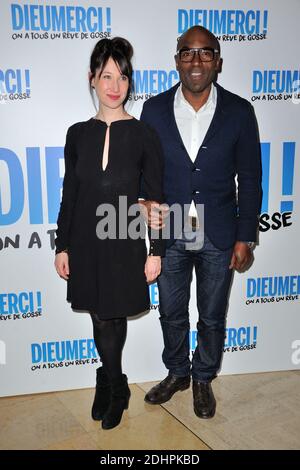 Delphine Theodore, Lucien Jean Baptiste assistent a la premiere de Dieumerci au Ministere des ...