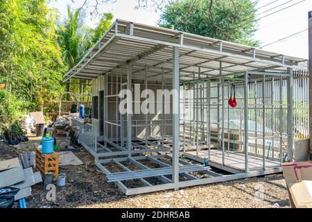 underconstruction housemaid small temporary home is made from steel ...
