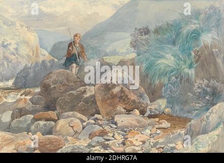 Glencoe: A Shepherd Boy Crossing a Burn. Walter Goodall. 1857 Stock ...