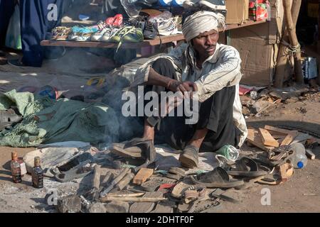Shoemaker on the street of Shahpura, Madhya Pradesh, India Stock Photo ...
