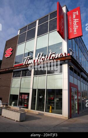 The original Tim Horton's in Hamilton, Canada, known for its iconic ...
