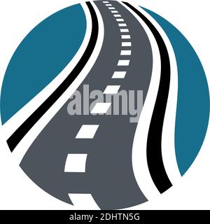 Vector curved road logo combination. Roadway and direction symbol Stock ...