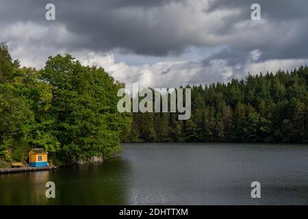 Lake Robertville near the belgium castle Reinhardstein Stock Photo - Alamy