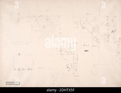 Architectural Details of Pedestal Column and Entablature and Pediment ...