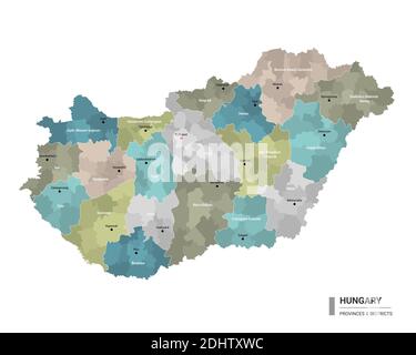 Gyor City (Hungary, Gyor-Moson-Sopron County) map vector illustration ...