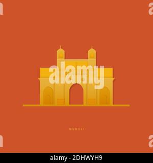 Mumbai city Line art Background India Maharashtra metro city. Mumbai ...