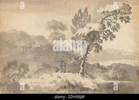 Three Figures in a Landscape 1766 by William Gilpin Stock Photo - Alamy