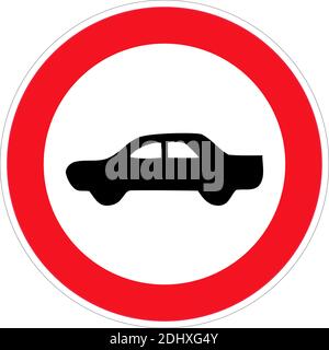 No cars allowed, prohibition sign. No cars entry, motor vehicles ...