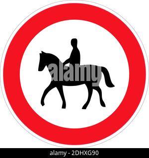 Horse rider road traffic sign Stock Vector Image & Art - Alamy