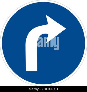 Traffic sign, commanded direction of travel, vector icon Stock Vector ...