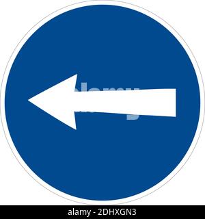 Traffic sign, commanded direction of travel, vector icon Stock Vector ...