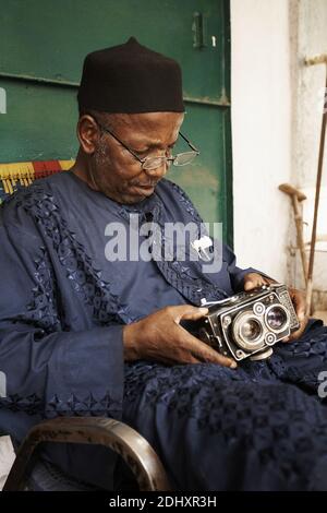The Malian photographer Malik Sidib e in his Studio in Bamako ,Mali ...