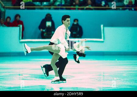 Kyoko Ina / Jason Dungjen (USA) competing in pairs figure skating at ...