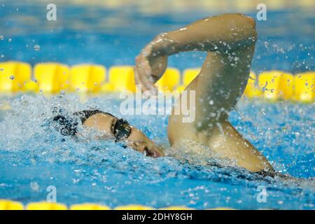 Chloe Hache swimming the 200 meters freestyle women in the French 2016 ...