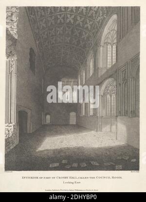 Interior of Part of Crosby Hall, Called the Council Room 1816 by Samuel ...