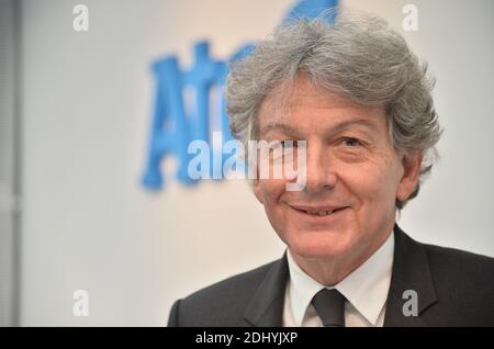 Atos Chairman and CEO Thierry Breton delivers his speech during the ...