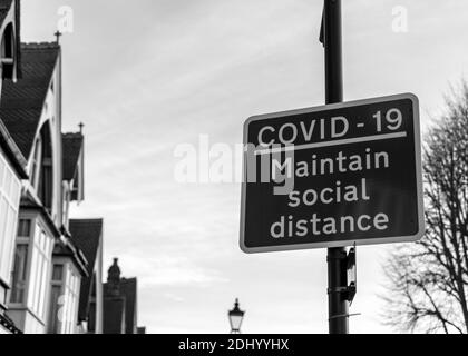 Solihull, United Kingdom - December 2020: Covid-19 Maintain Social ...