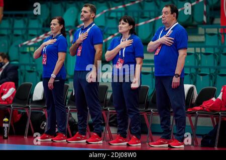 KOLDING, DENMARK - DECEMBER 12: Coach Thorir Hergeirsson of Norway ...