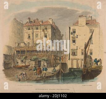 Hungerford Stairs, Westminster 1822 by George Harley Stock Photo - Alamy