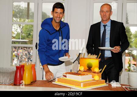 Serbia's Novak Djokovic celebrating his 29th birthday with a birthday ...