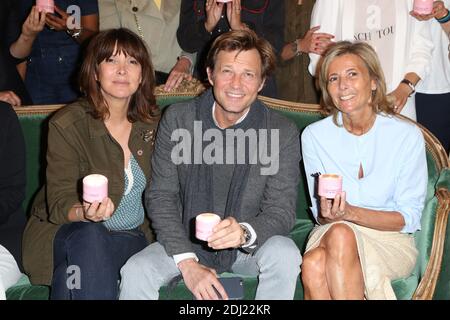 Tina Kieffer, Laurent Delahousse et Claire Chazal assiste a la conference de presse La Flamme ...