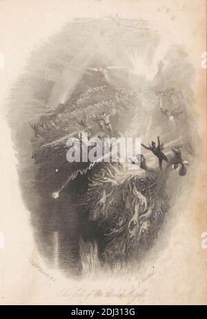 The Fall of the Rebel Angels (Vignette) 1835 by Edward Goodall Stock ...