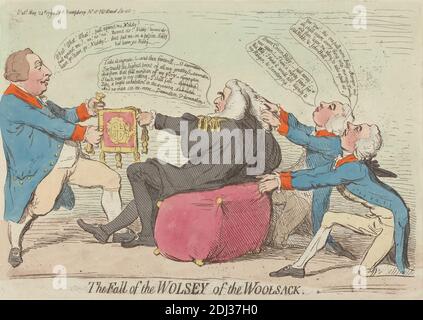 The Fall of the Wolsey of the Woolsack 1792 by James Gillray Stock ...