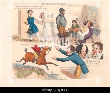 Set of 6 with the printed wrapper: British Proverbs 1824 by Henry ...