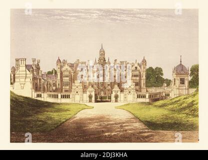 England Manor House; Harlaxton Manor, a 19th century building combining ...