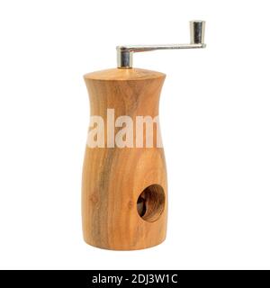 Side view of a turned rustic nutmeg mill cut out on white Stock Photo ...