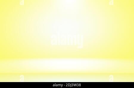 Abstract solid of shining yellow gradient studio wall room background ...