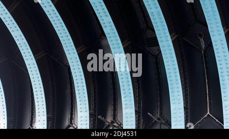 BACKGROUND TEXTURE -Victorian iron girders with rivets used for a ...