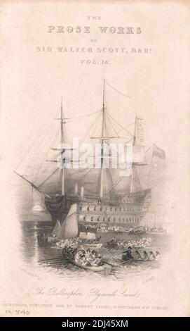 HMS Bellerophon, Plymouth Sound 1835 by Edward Goodall Stock Photo - Alamy