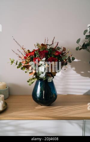 Red Roses on the Branch in the Garden Stock Photo - Alamy