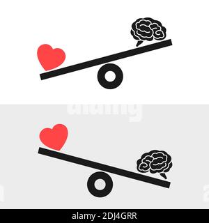 Balance between irrational love, emotions, feelings, heart and rational ...