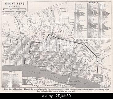 An old map showing the City of London in late Tudor & early Stuart time ...