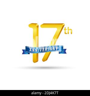 3d golden number 17 isolated on white background Stock Vector Image ...