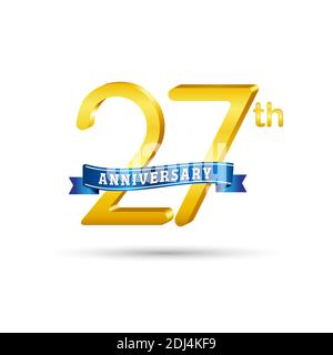 3d golden number 27 isolated on white background Stock Vector Image ...