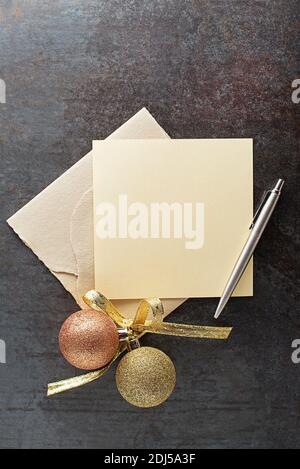 Christmas greeting card background, mock up. Turquoise star ...