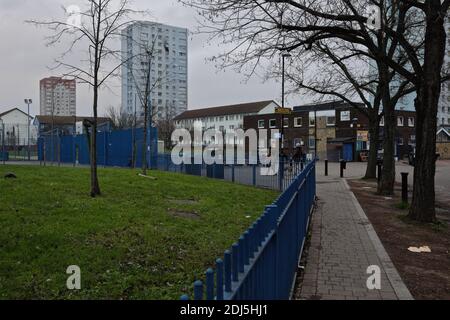 Deptford - London (UK): Fire damaged tower block in the capital. Around ...