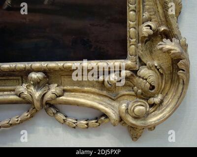 British, Rococo with fronton frame, Unknown framemaker, 3rd quarter of 18th century, Carved wood ...
