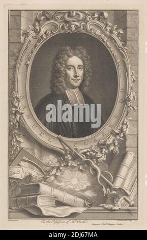 Samuel Clarke. Line engraving by J. Houbraken, 1756, after T. Gibson ...