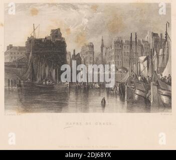 An engraving by William Miller after C. Stanfield depicts the harbor of ...