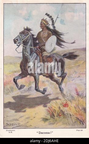 Vintage illustration from the book 'The Scalp-Hunters: a Romance of ...