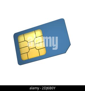 blue sim card isolated on white background Stock Photo - Alamy