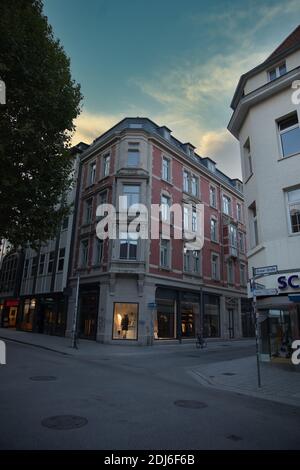 Gottingen Germany. Autumn, 2020. Empty pedestrian street and town ...