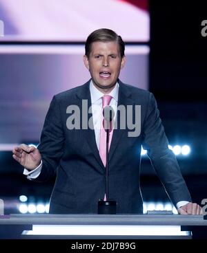 Eric Trump speaks during the third day of the Republican National ...