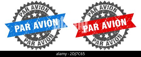 par avion grunge stamp set. par avion band sign Stock Vector Image ...